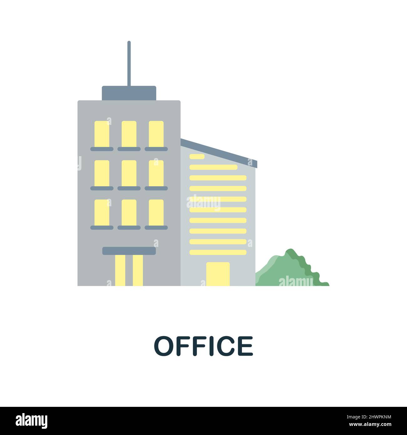 Office flat icon. Colored element sign from work from office collection ...