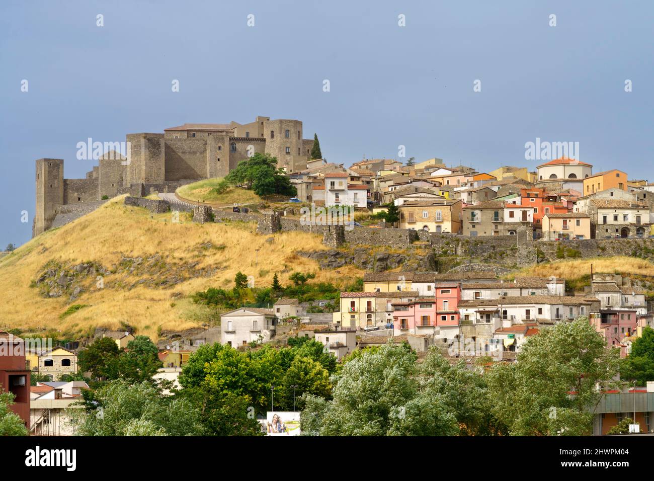 VIew of Melfi, historic city in Potenza province, Basilicata, Italy ...