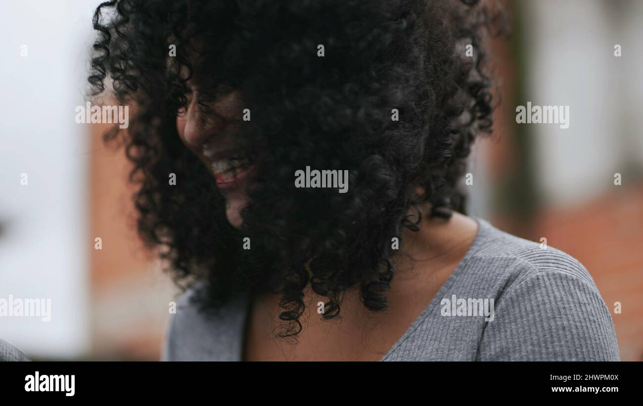 A Happy black woman laughing and smiling a happy African person real ...