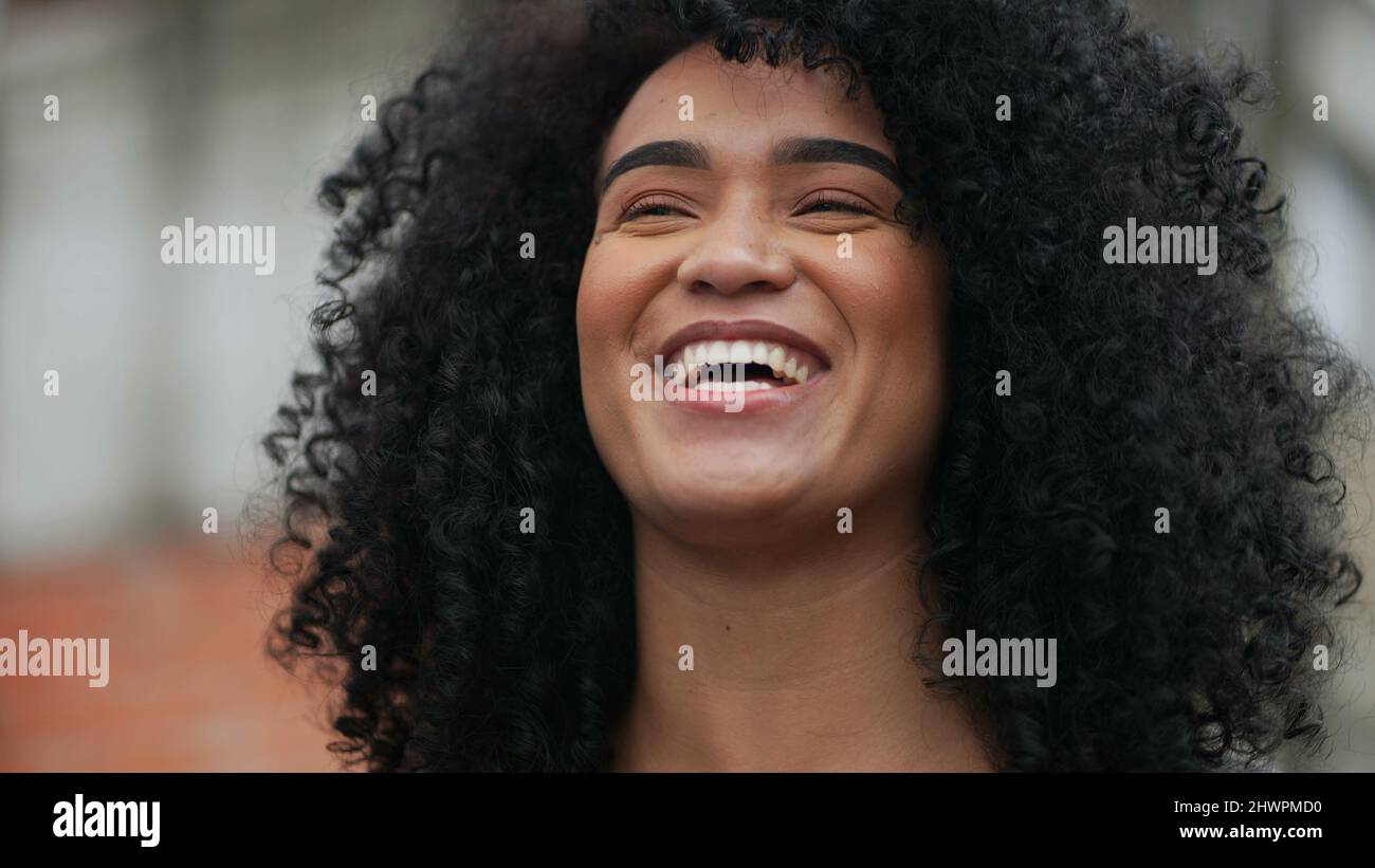 Portrait of a Brazilian black woman face Stock Photo - Alamy
