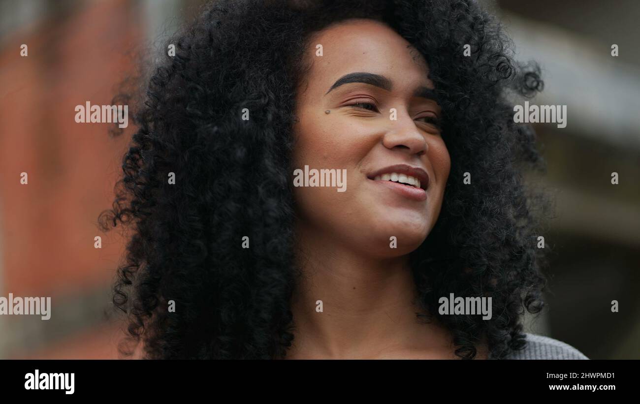 Portrait of a Brazilian black woman face Stock Photo - Alamy