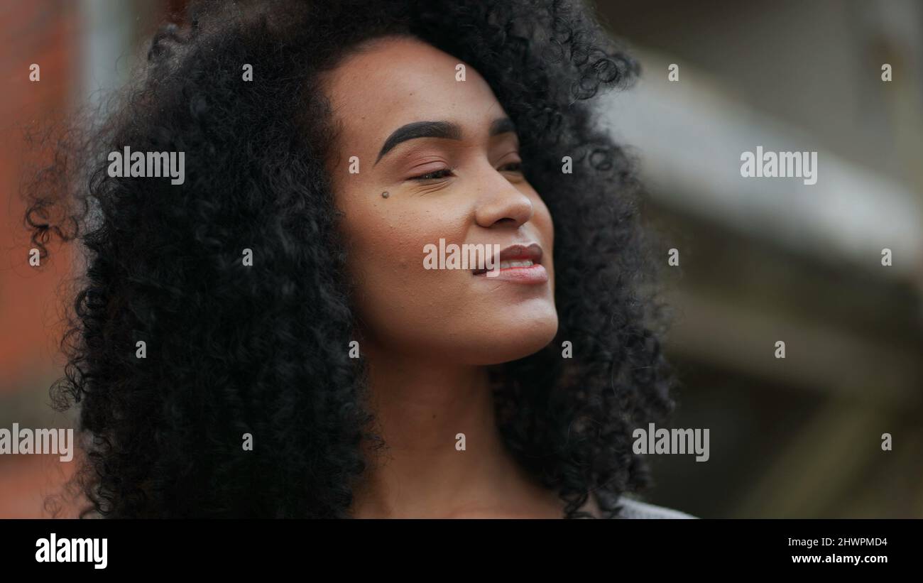 Portrait of a Brazilian black woman face Stock Photo - Alamy