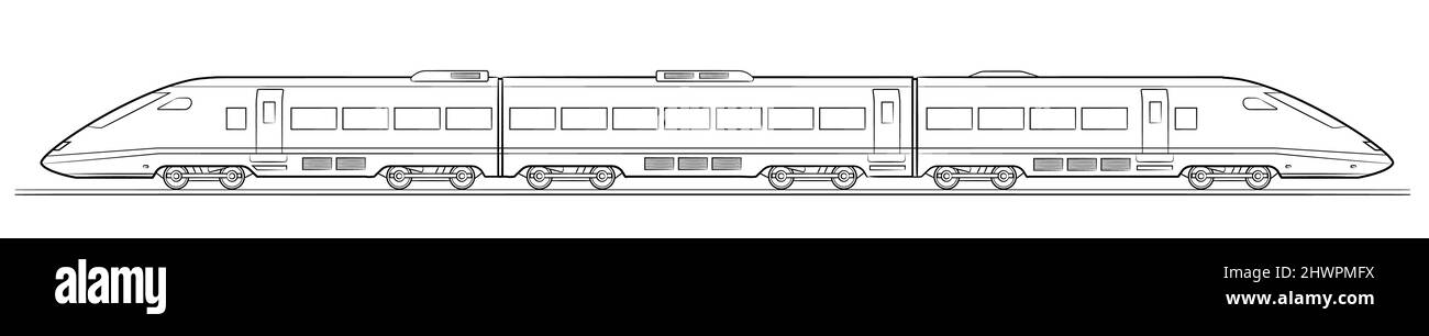 Super fast train - illustration of modern electric railway vehicle ...