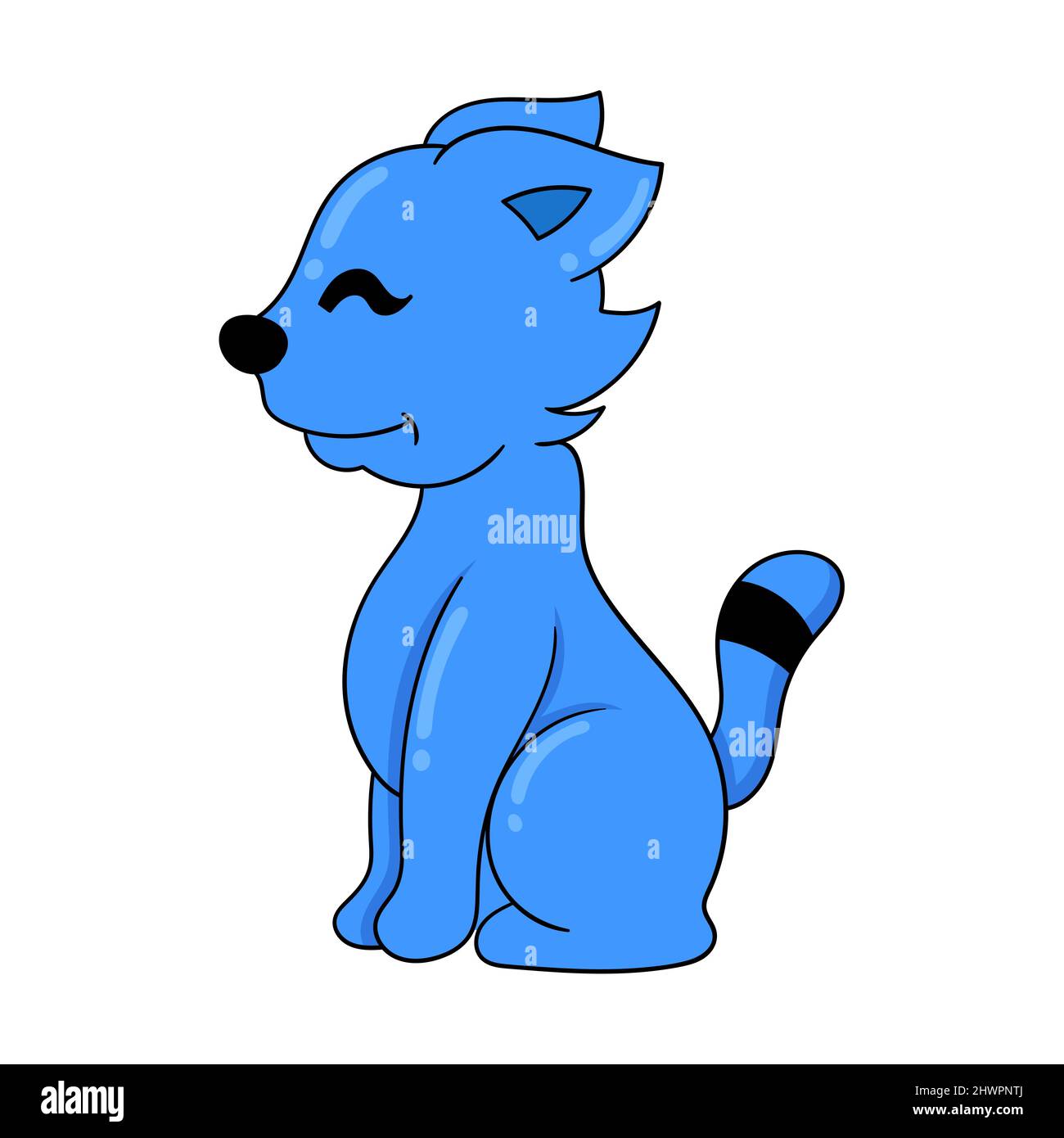 cute blue dog smiling friendly Stock Vector Image & Art - Alamy