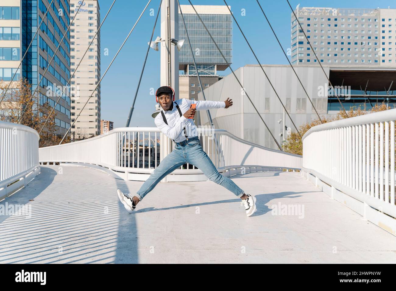 Cool african man dancing listening hi-res stock photography and images ...