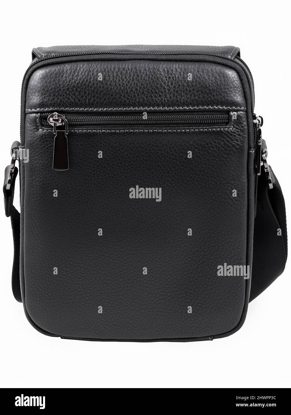 Black leather wallet back view isolated on white background Stock Photo ...