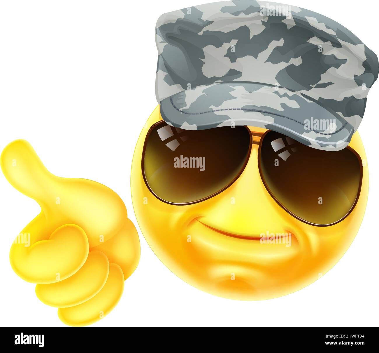 Army Soldier Emoticon Emoji Face Cartoon Icon Stock Vector Image & Art ...