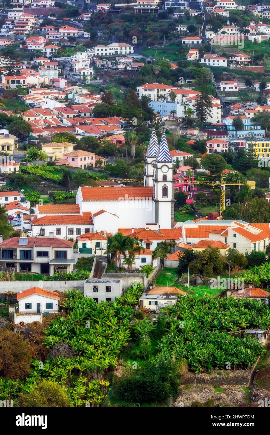 Church and buildings in Funchal, Madeira, Portugal Stock Photo - Alamy