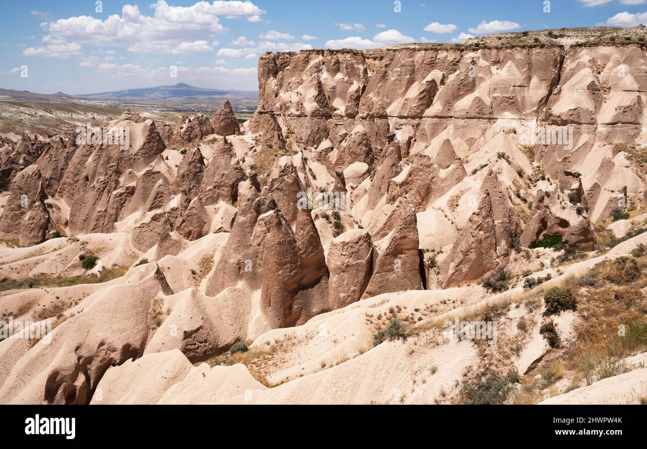 Rock formations of Cappadocia in Turkey with fabulous and desert ...