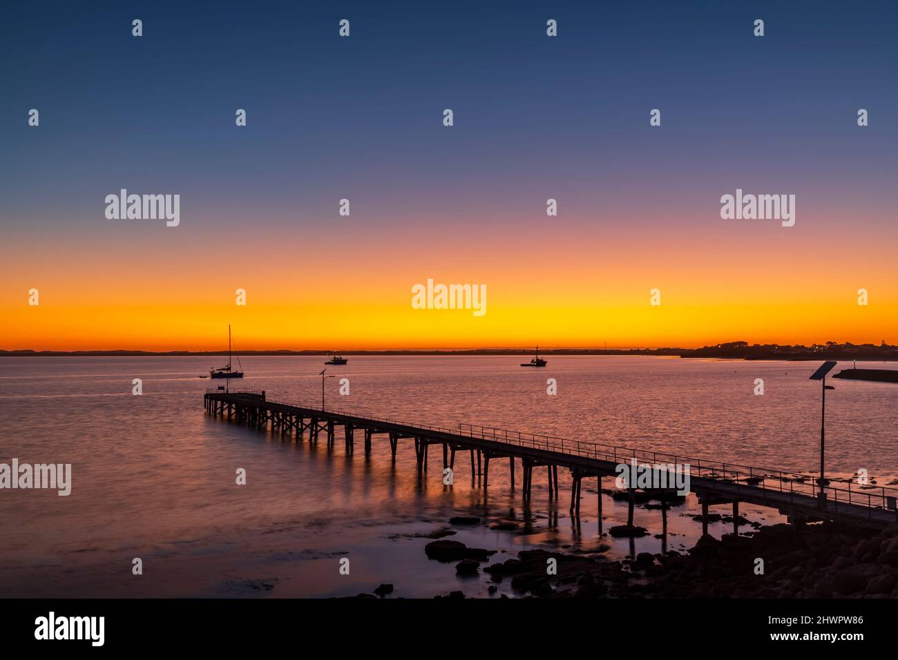 Robe jetty moody dawn hi-res stock photography and images - Alamy