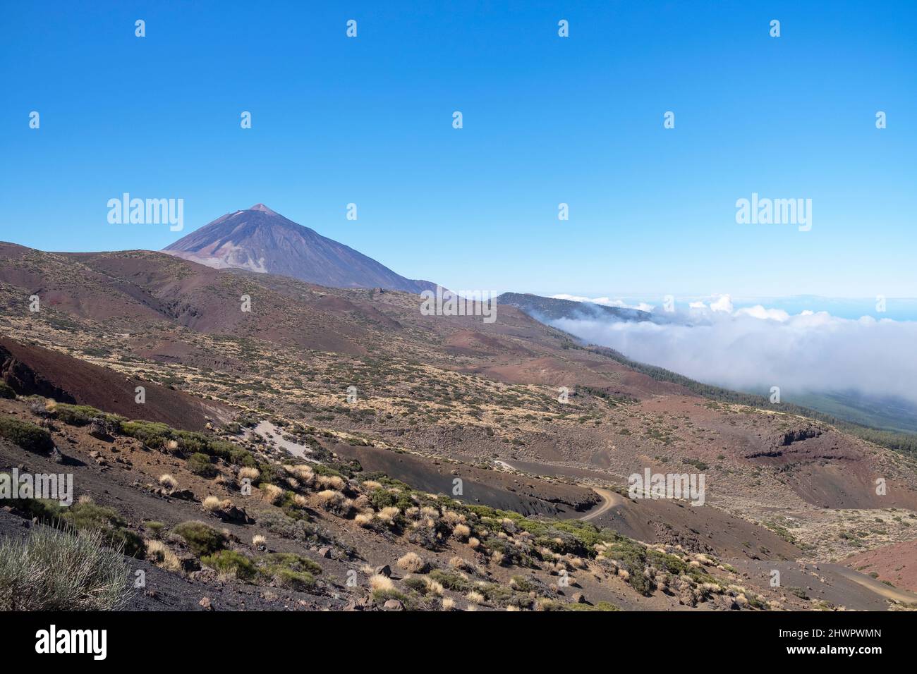 Landscape teide national park mount teide looming background hi-res ...