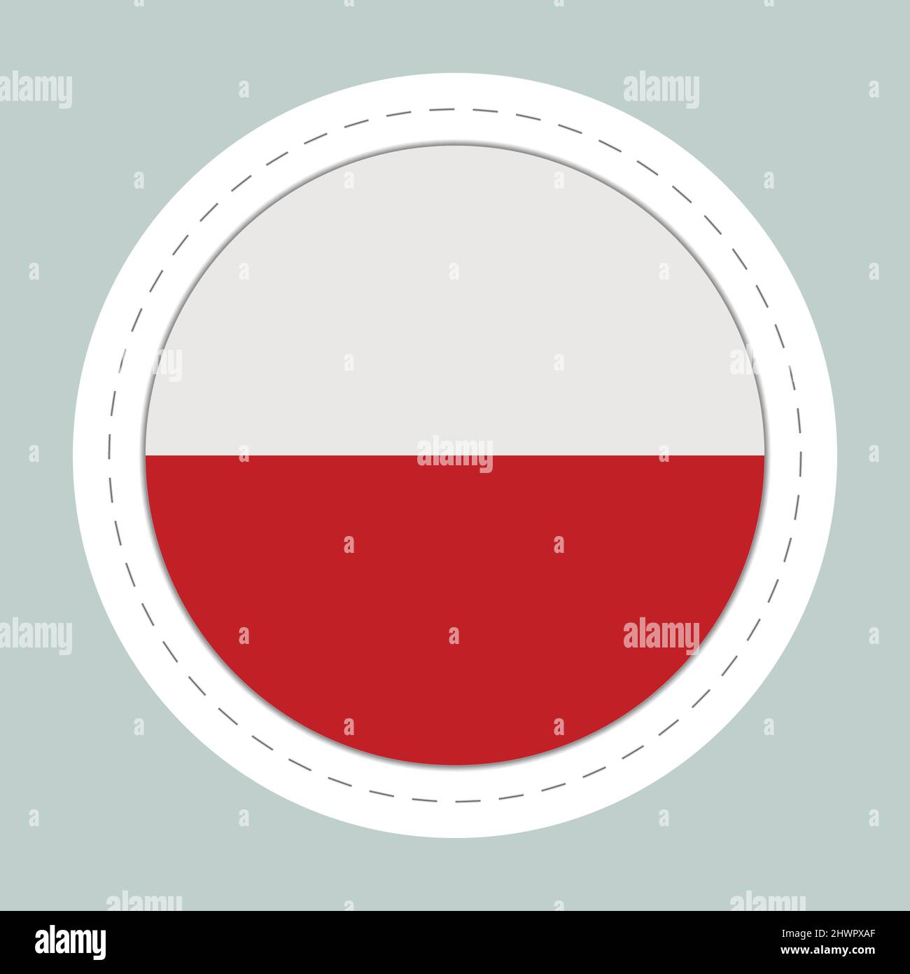 Sticker ball with flag of Poland. Round sphere, template icon. Polish ...