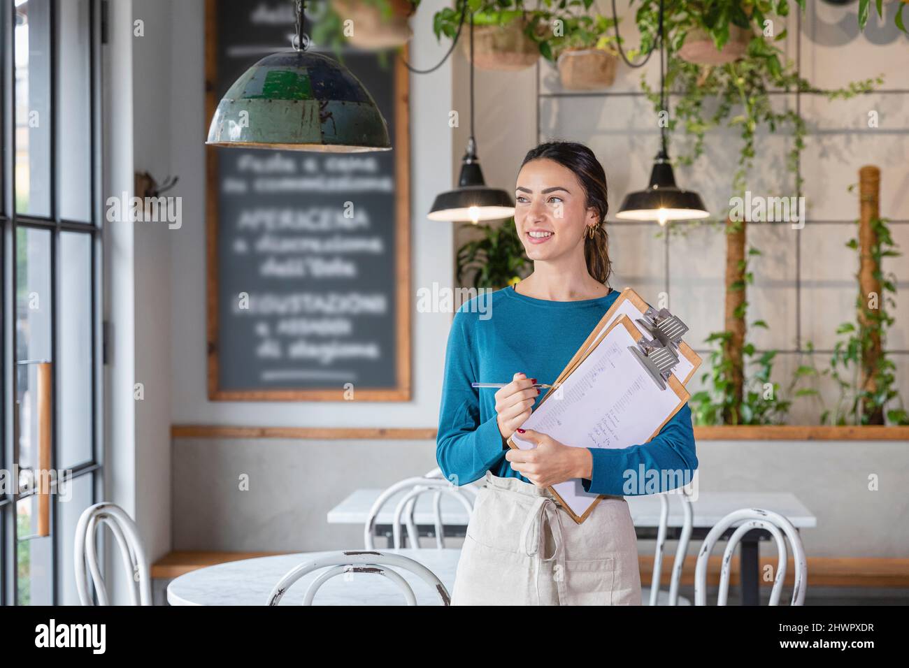 Business Woman Looking Menu In Hi Res Stock Photography And Images Alamy