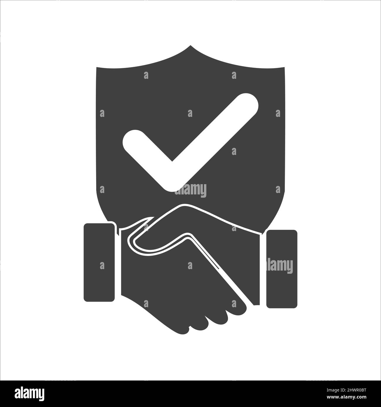 Trust icon vector. Handshake icon. Partnership and agreement symbol ...