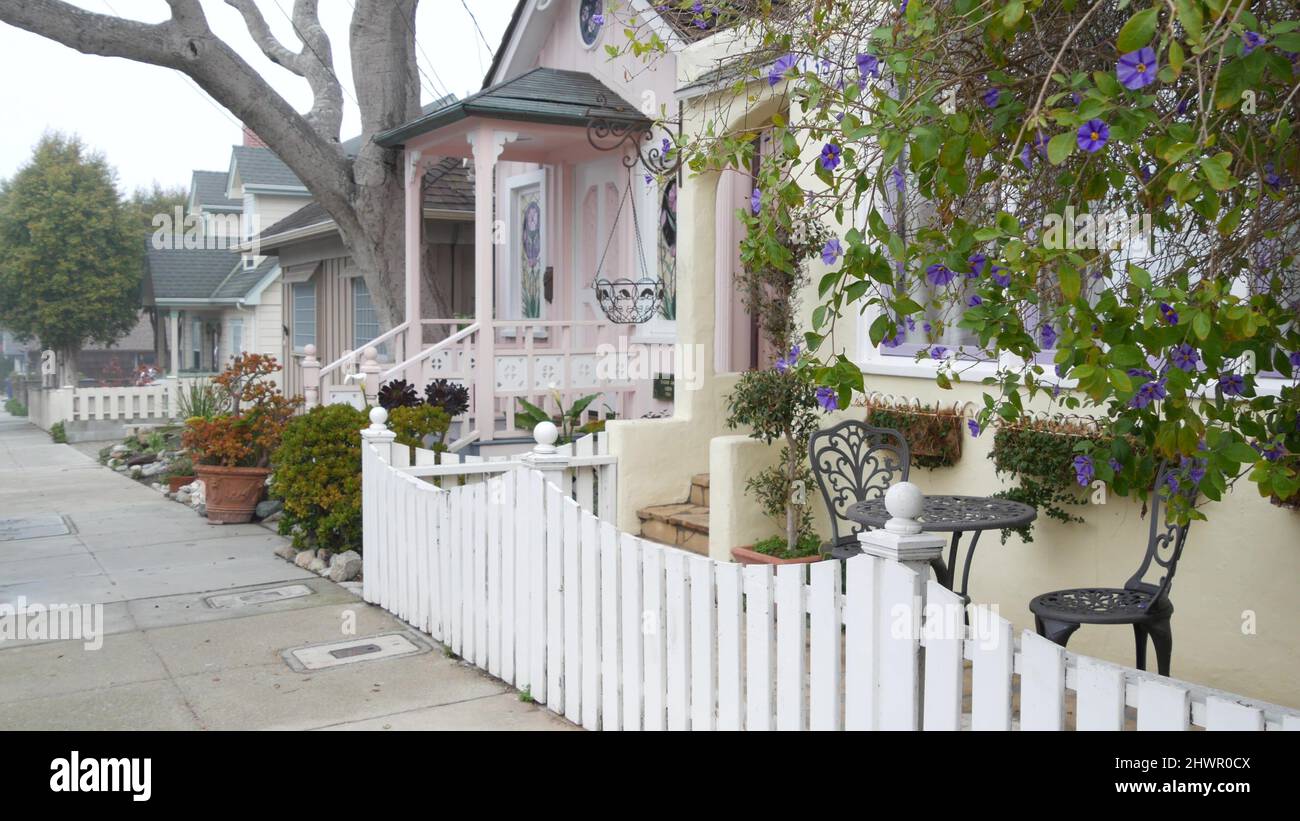 Row of old victorian style houses, historic residential district ...