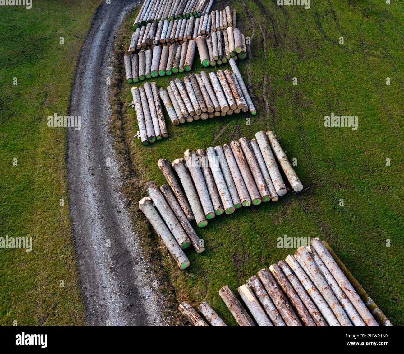 Aerial view empty dirt road hi-res stock photography and images - Alamy