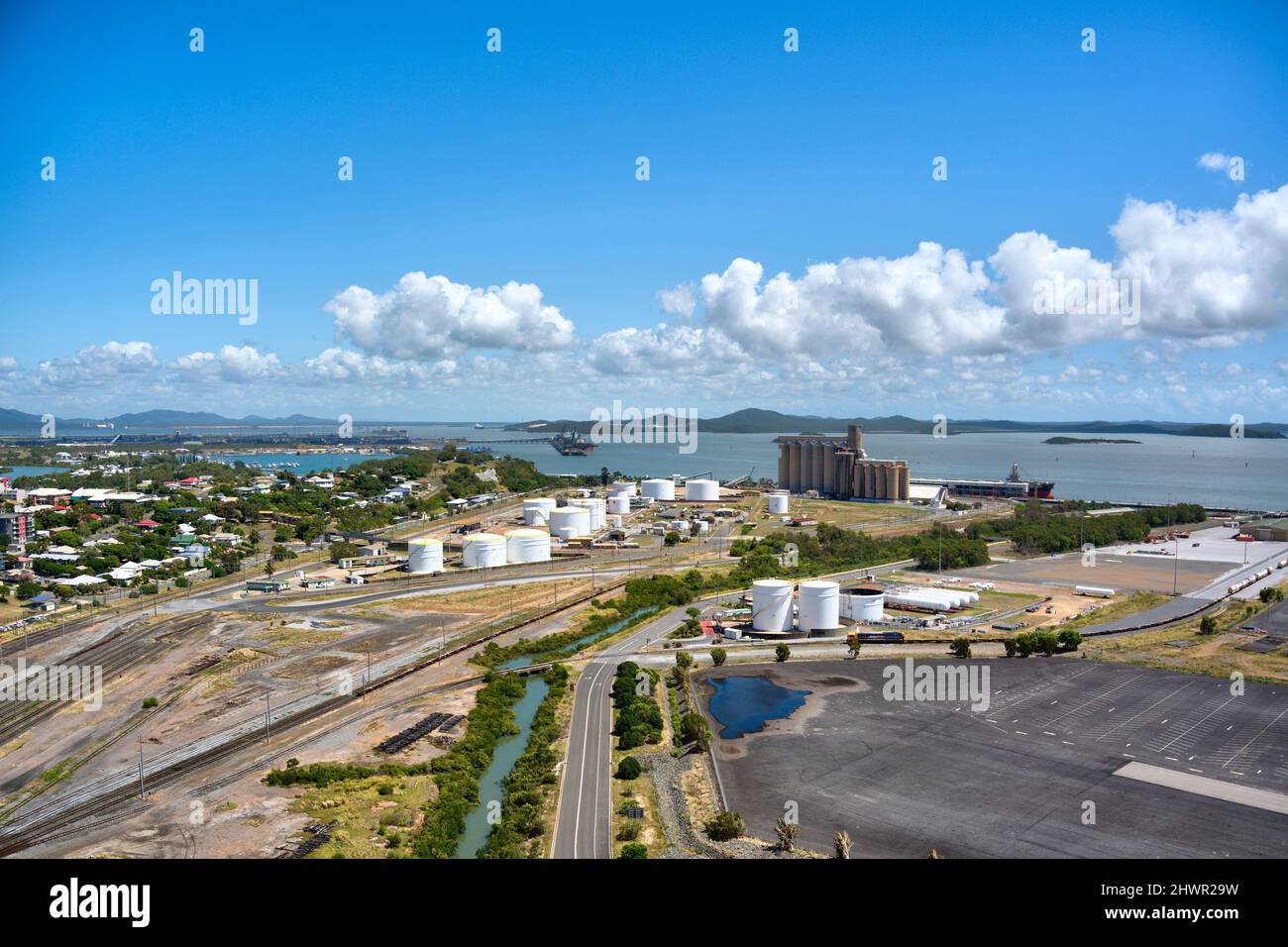 Aerial of the city of Gladstone Queensland Australia Stock Photo - Alamy