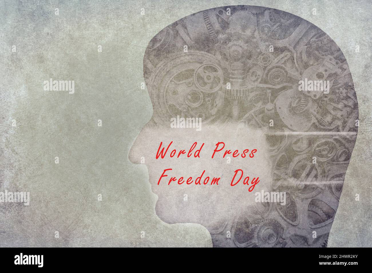 World Press Freedom Day, silhouette of a journalist, mouth covered ...