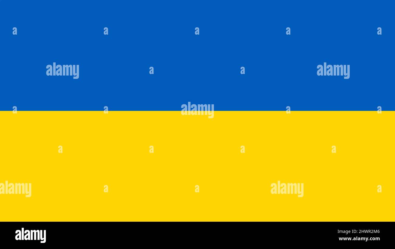 Ukrainian flag official colors blue and yellow Stock Photo - Alamy