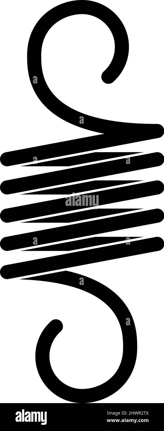 Extension spring with hooks. Metal coil helix icon Stock Vector Image ...