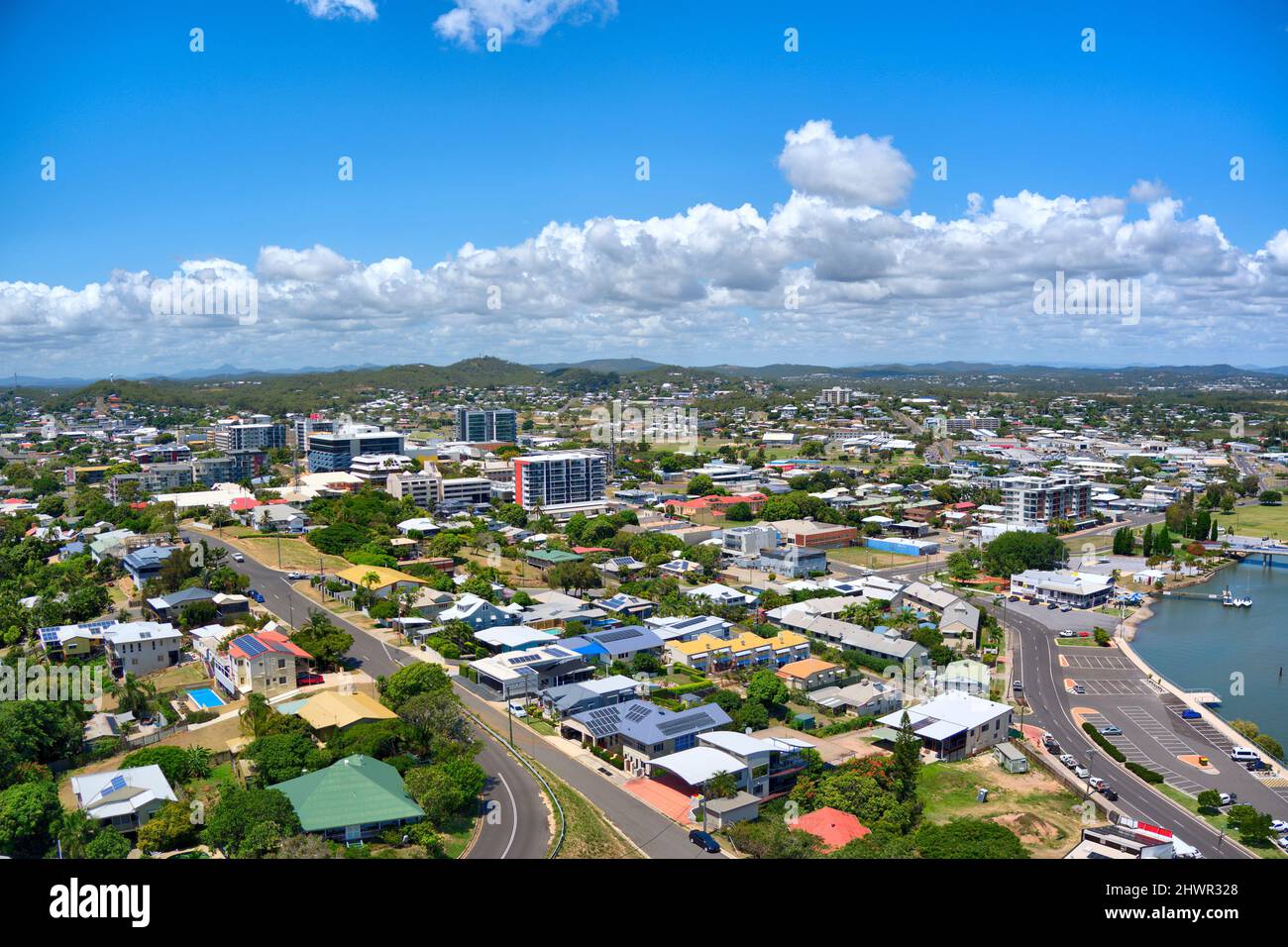 Aerial of the city of Gladstone Queensland Australia Stock Photo - Alamy