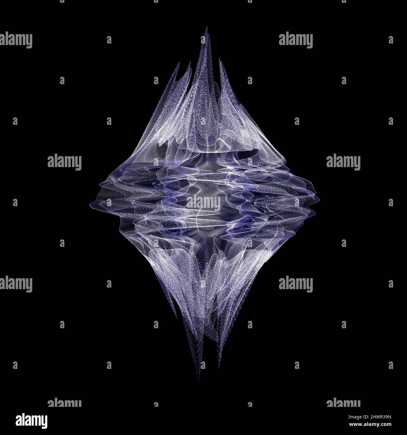 Three dimensional wireframe render of abstract shape created by sound waves Stock Photo - Alamy