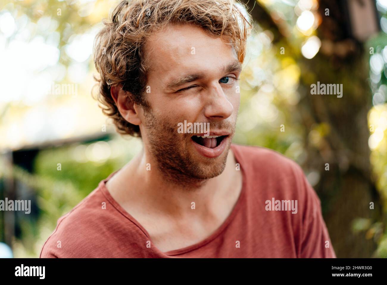 Winking man hi-res stock photography and images - Alamy