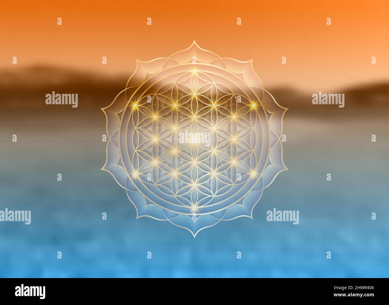 Flower life yantra mandala hi-res stock photography and images - Alamy