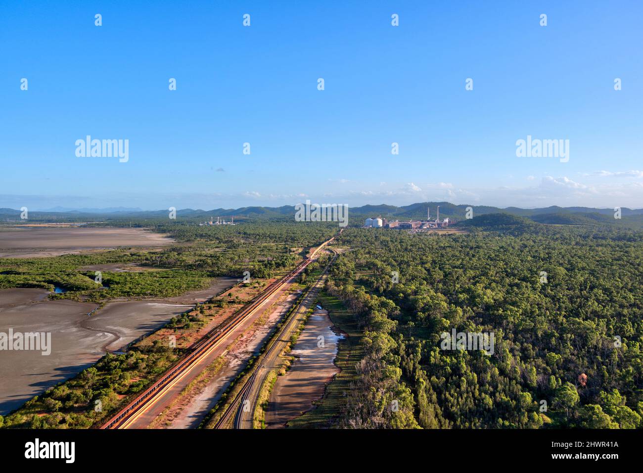 Aerial of Rio Tinto Alcan Smelter Refinery at Yarwun Gladstone ...