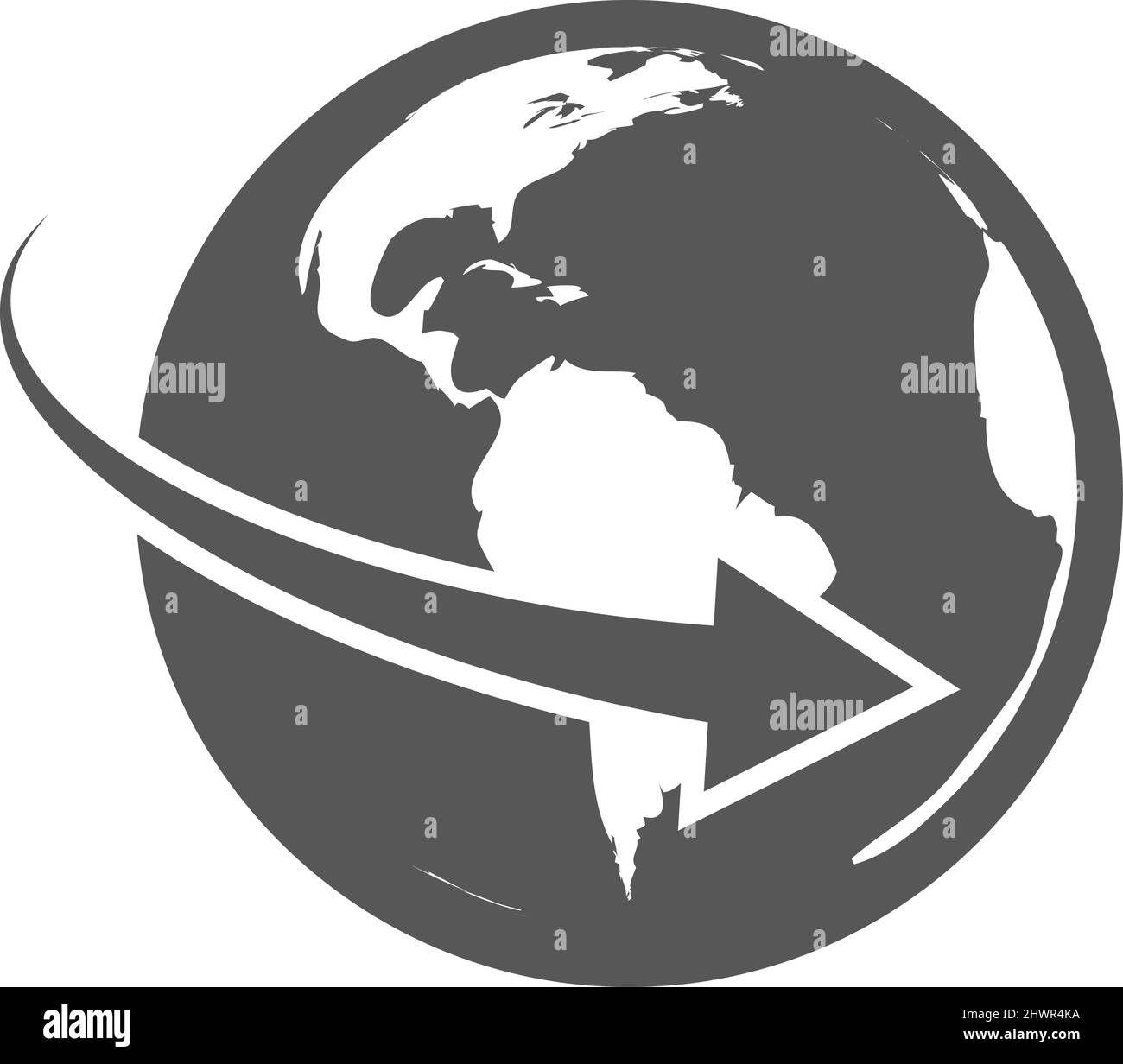 Planet icon with round motion. Global communication symbol Stock Vector ...