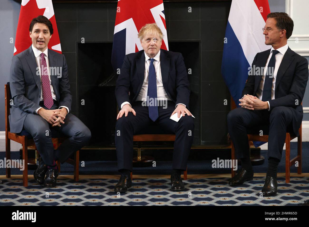 (left to right) Canadian Prime Minister Justin Trudeau, Prime Minister ...