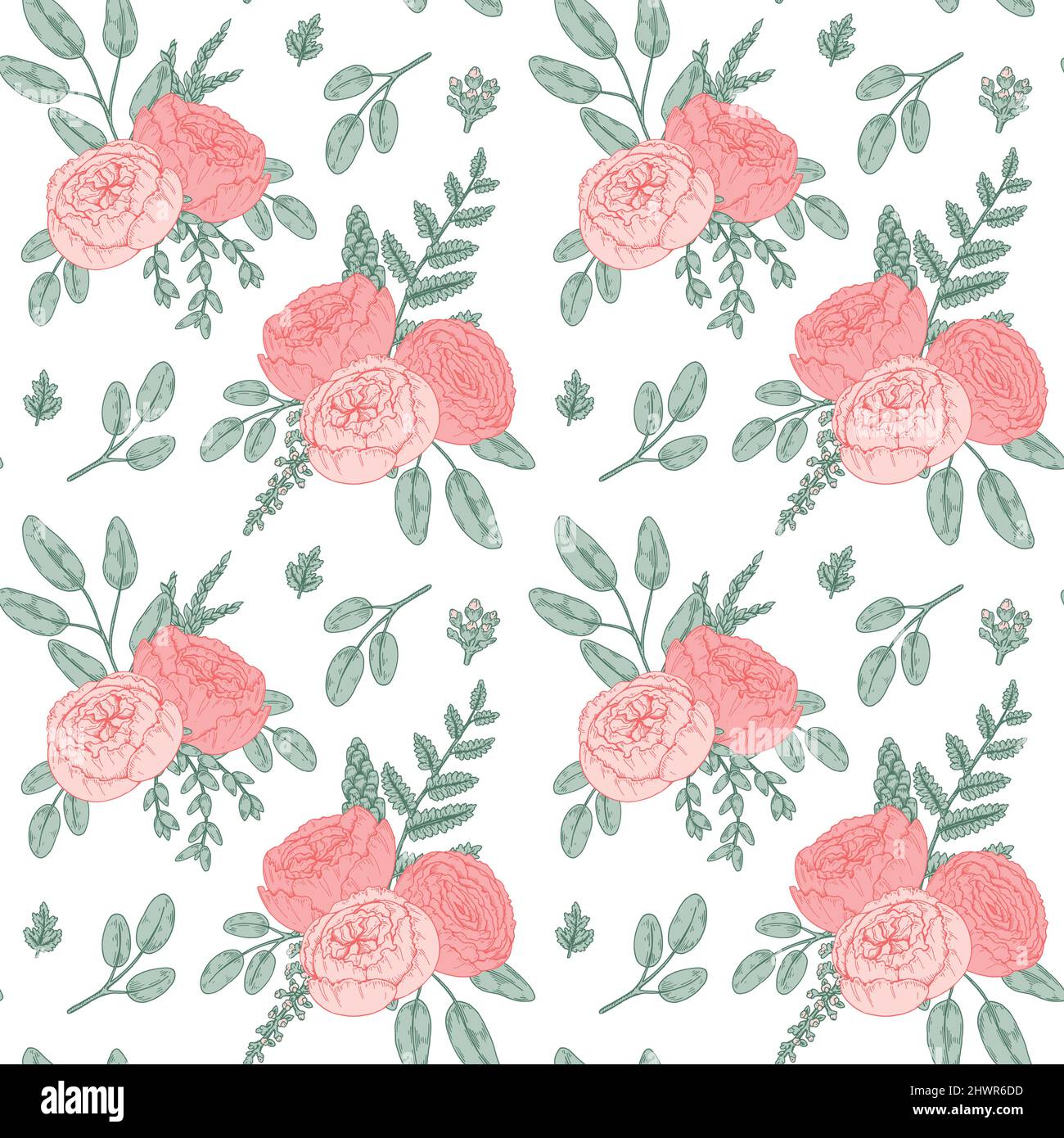 Bunch for peonies Stock Vector Images - Alamy