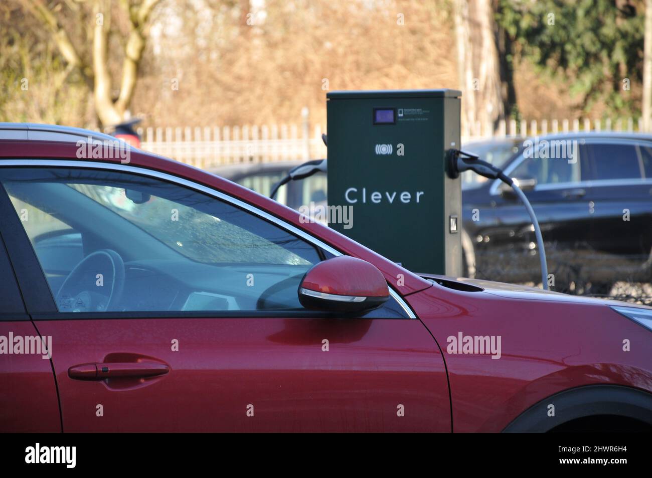Copenhagen/Denmark./07 March 2022/.Electric cars charge at Clever ...