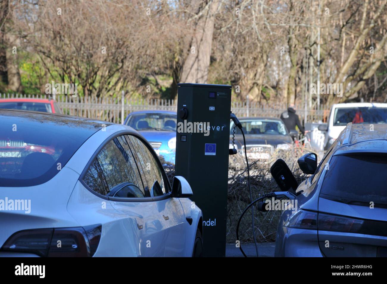 Copenhagen/Denmark./07 March 2022/.Electric cars charge at Clever ...
