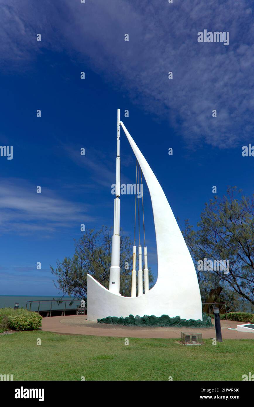 The Singing Ship at Emu Park is a majestic monument that commemorates ...