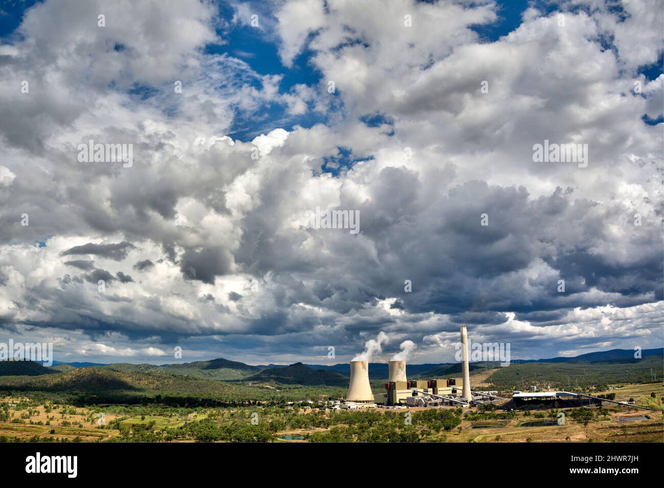 Aerial of Stanwell Power Generation a coal fired base load electric ...