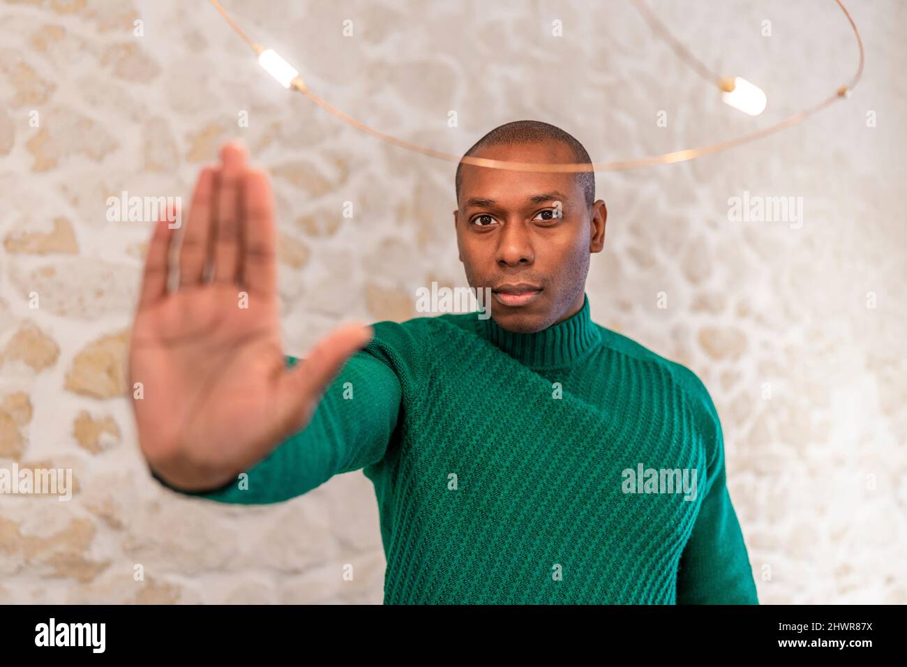 Stop sign man hi-res stock photography and images - Alamy