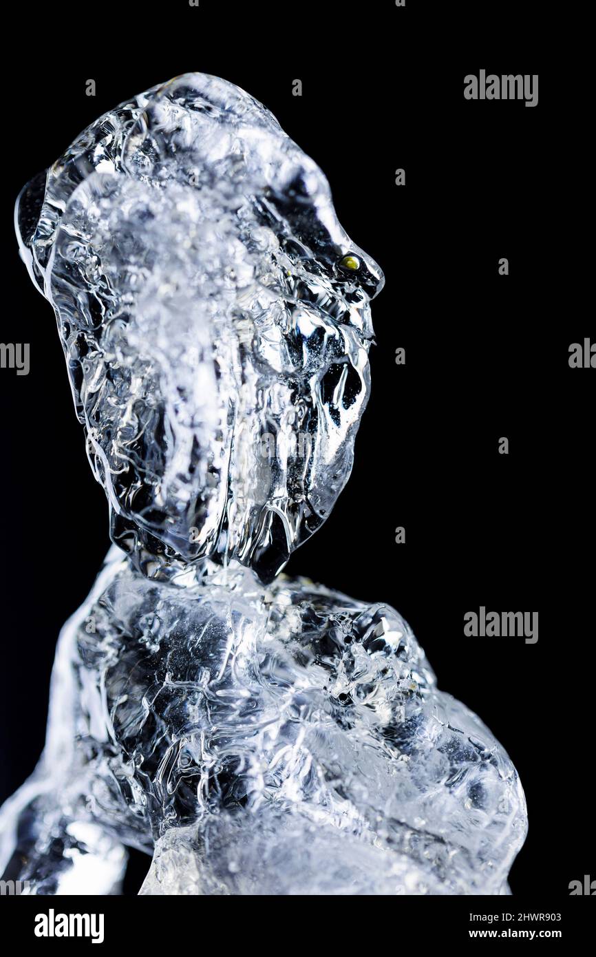 Studio shot of clear lumps of melting ice Stock Photo - Alamy
