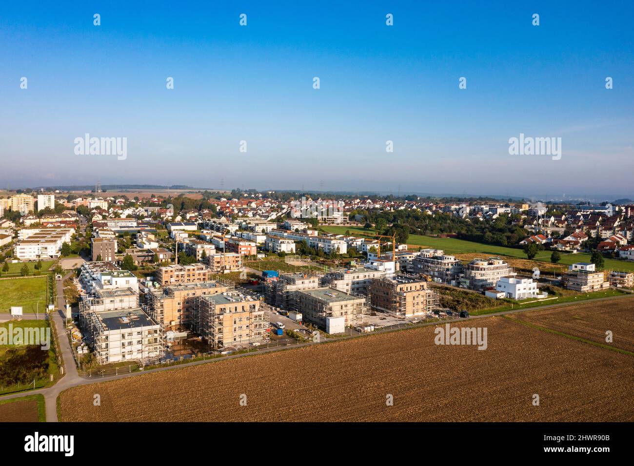 Germany, Baden-Wurttemberg, Sindelfingen, Aerial view of suburban ...