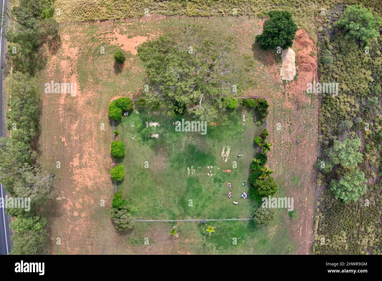 Aerial of the cemetery at Bluff Central Queensland Australia Stock ...