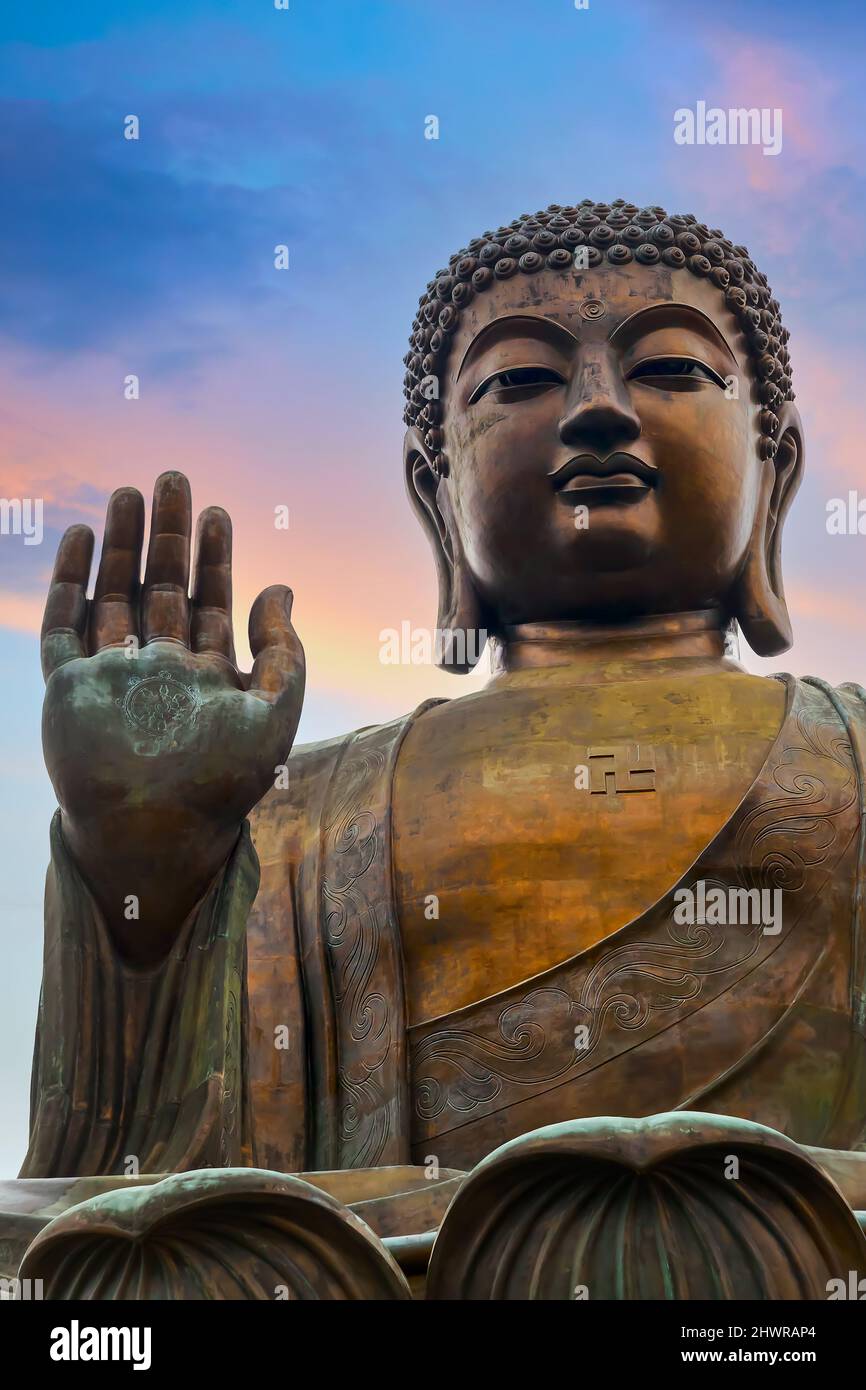 The Big Buddha near Po Lin buddhist monastery, Hong Kong Stock Photo ...
