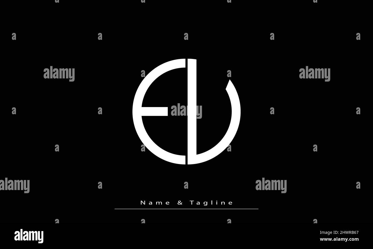 Letter eu logo Black and White Stock Photos & Images - Alamy