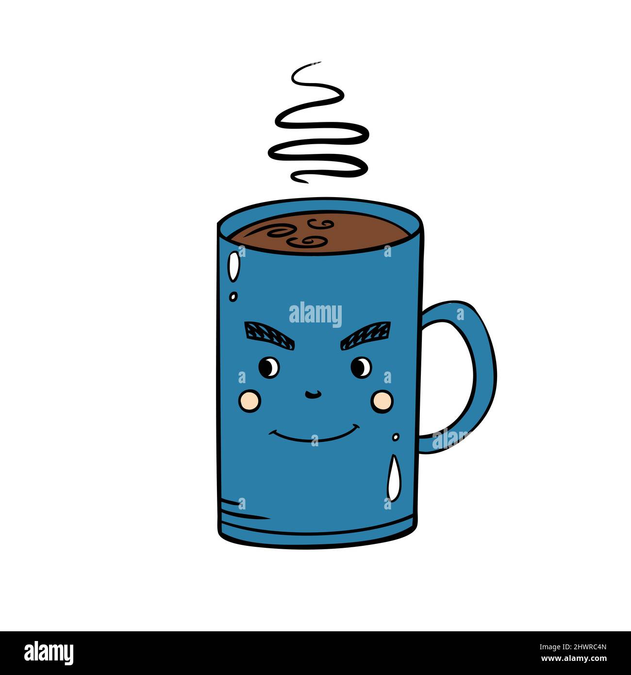 Cute line doodle coffee Stock Vector Images - Alamy