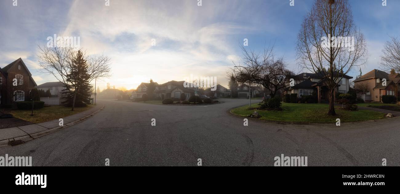 Beautiful Street view in the Residential Neighborhood Stock Photo - Alamy