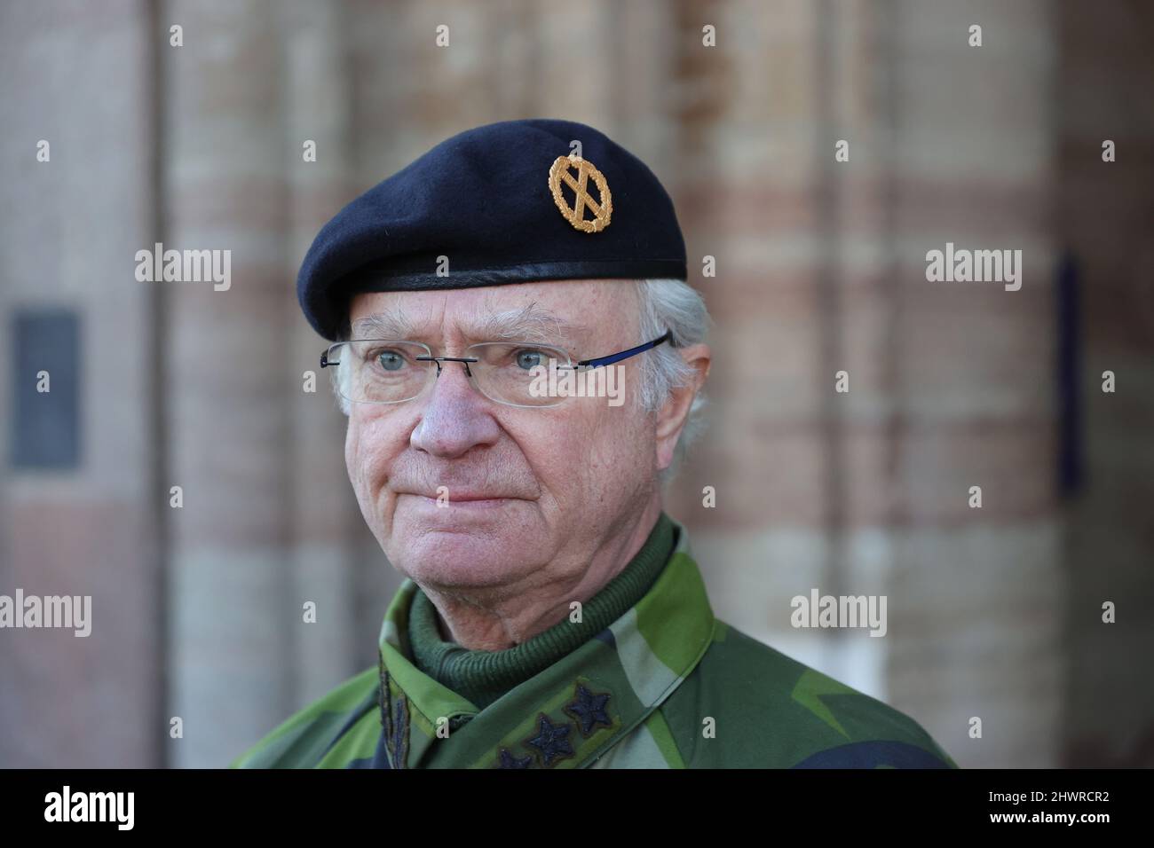 King Carl Gustaf attends a standard handover at the Life Regiment ...