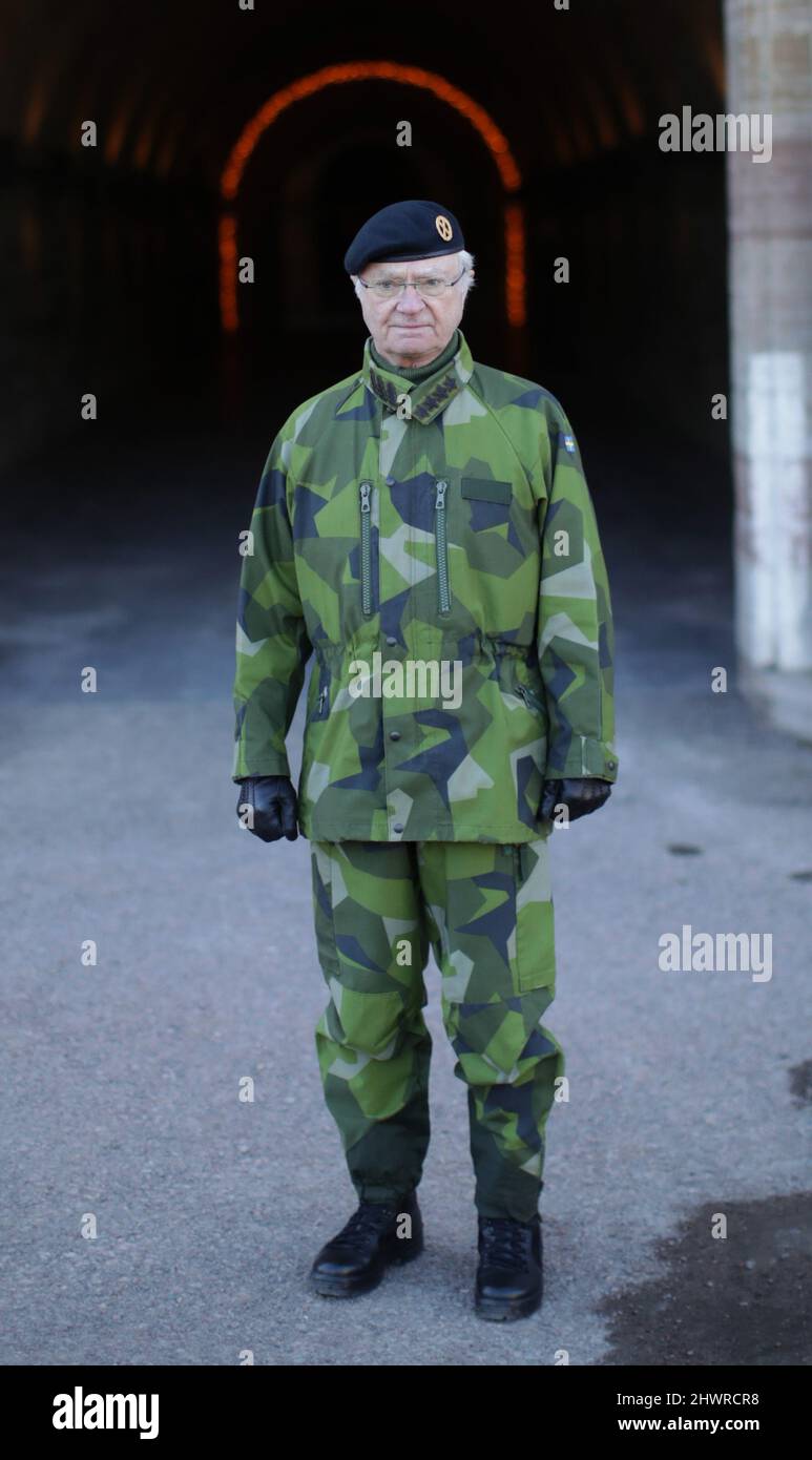 King Carl Gustaf attends a standard handover at the Life Regiment ...