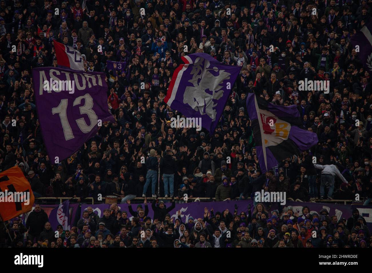 Florence, Italy, March 06, 2022, Fans of fiorentina during the italian ...