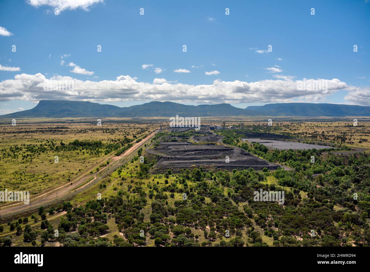 Aerial of Koorigah Coal loading Rail Loop near Blackwater Central ...