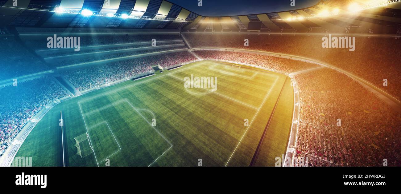 Night sport arena. Image of stadium and neoned colorful flashlights ...