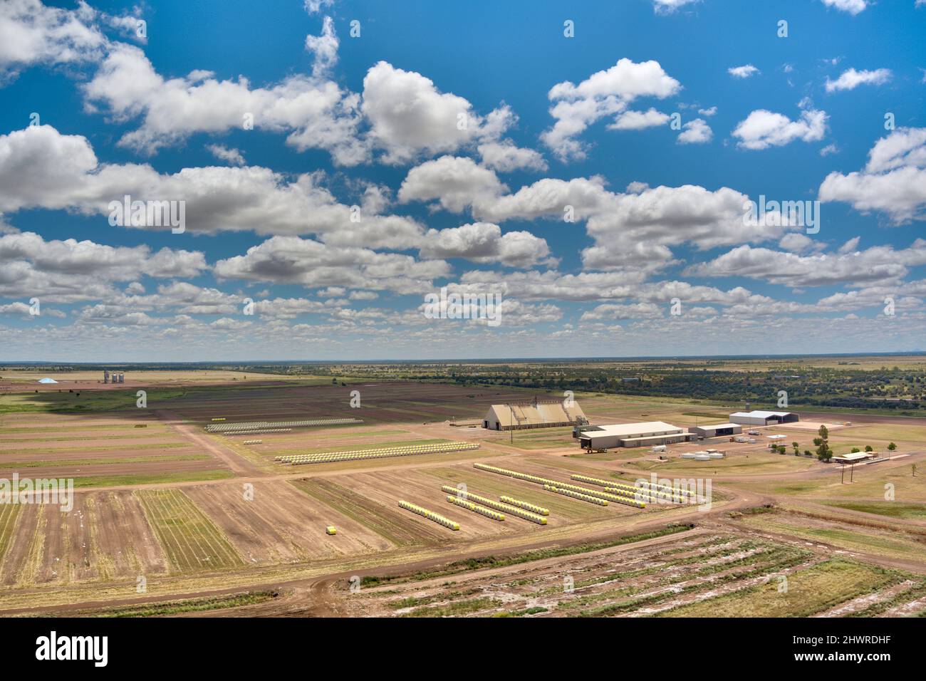 Aerial of cotton modules Emerald Central Queensland Australia Stock ...